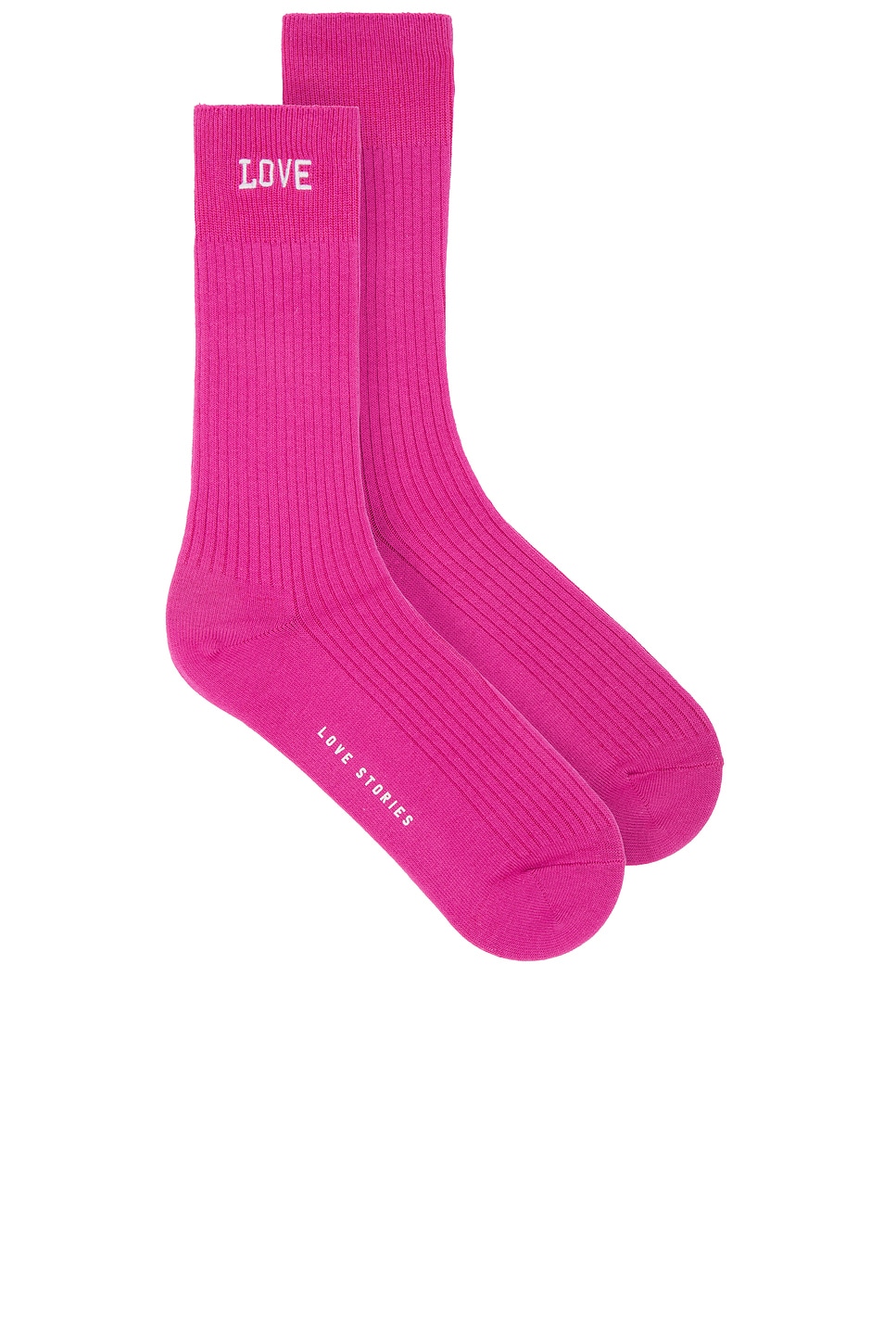 Love Stories Rib Socks in Pink | REVOLVE