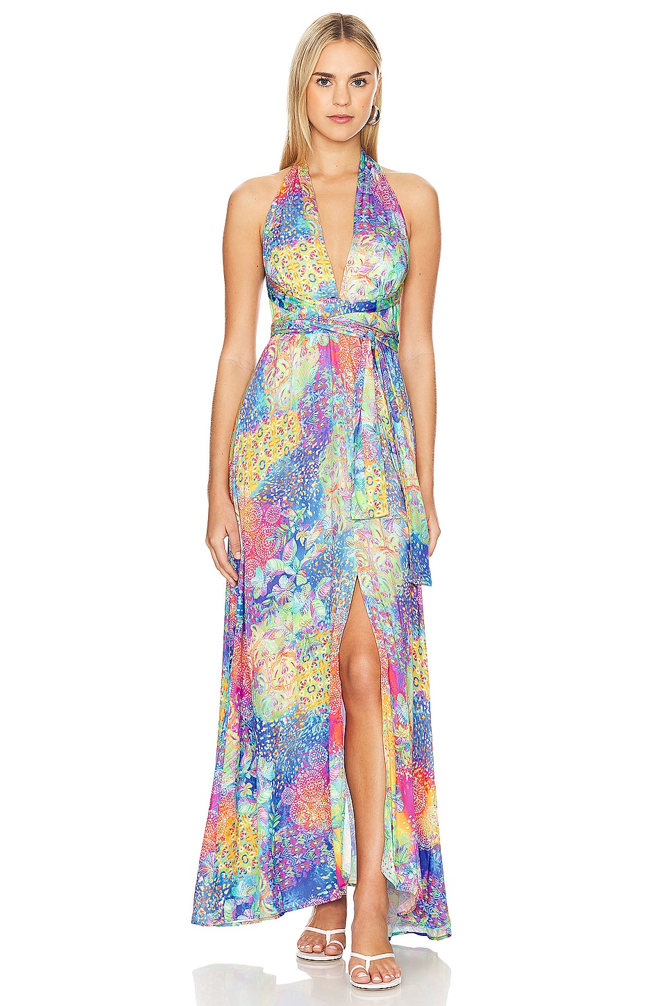 Luli Fama ROBE MAXI DECO GARDENS en Multicolor | REVOLVE