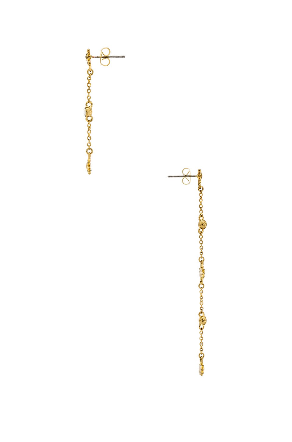 Luv AJ The Sunburst Drop Chain Studs in Gold | REVOLVE