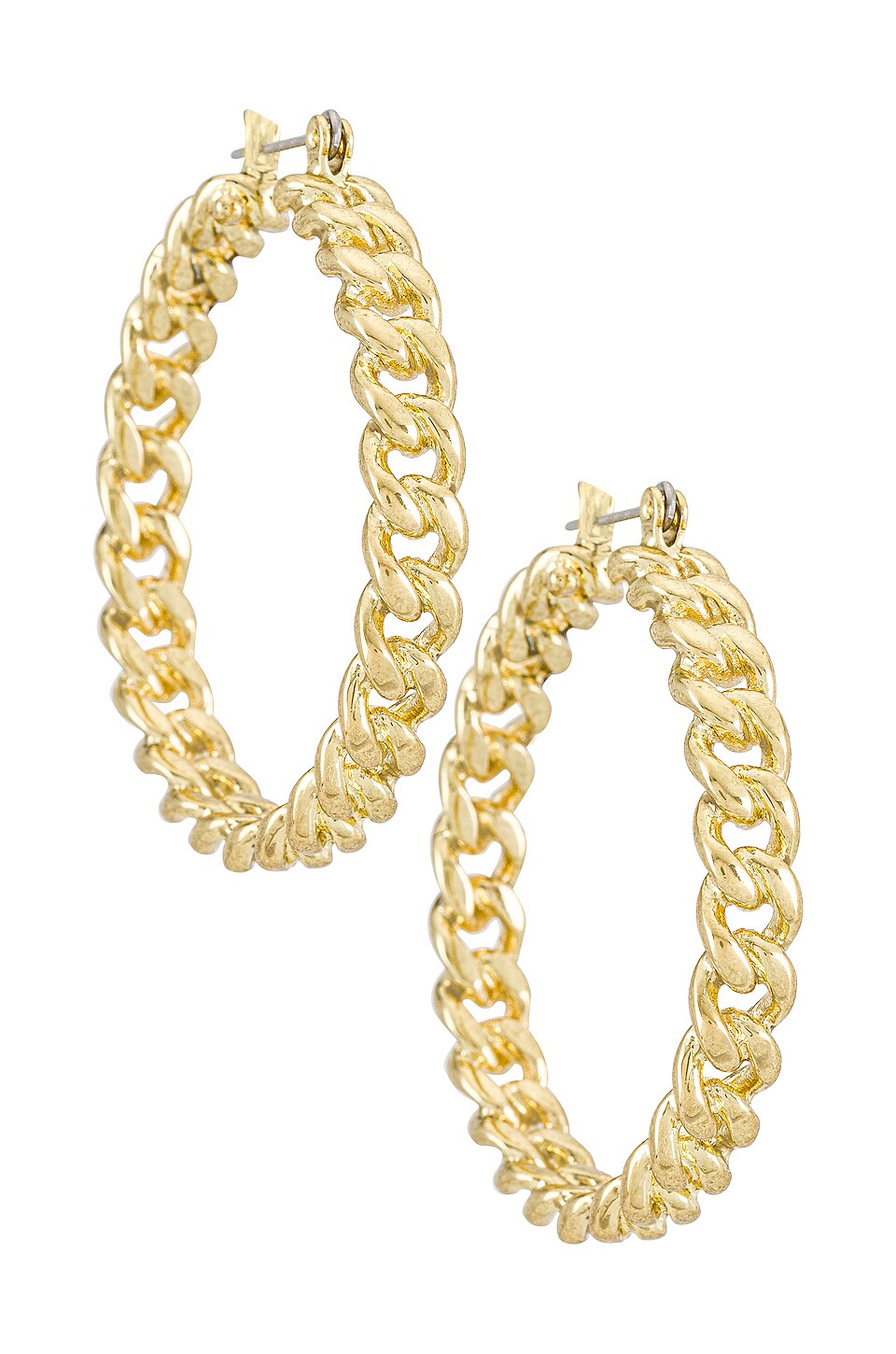 Luv AJ Cuban Link Hoops in Gold | REVOLVE