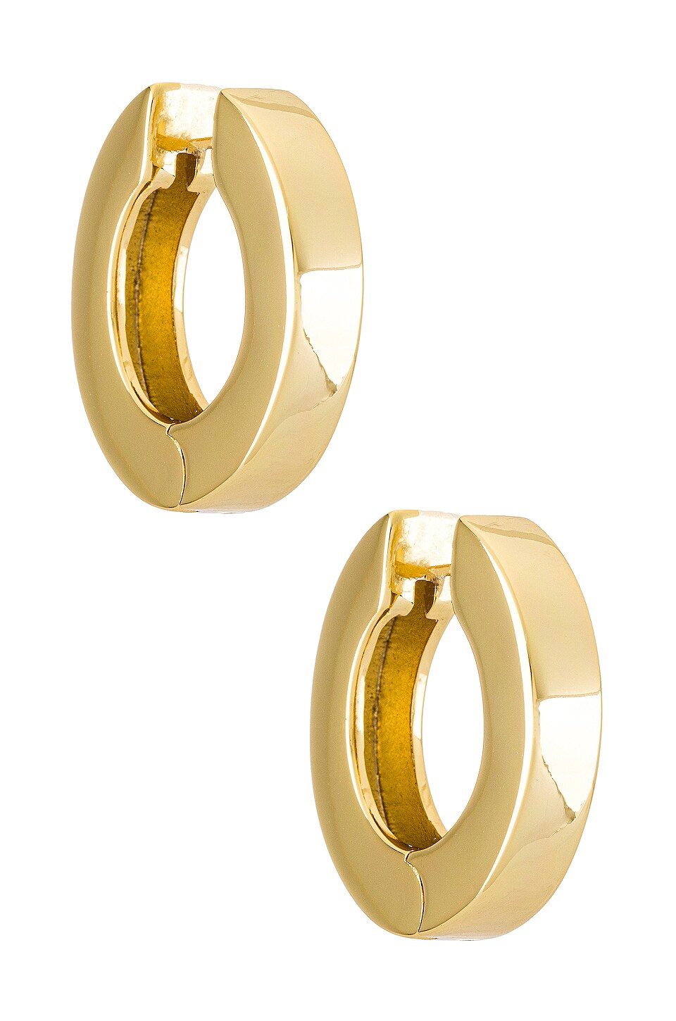 Luv AJ Coco Hinge Hoops in Gold | REVOLVE