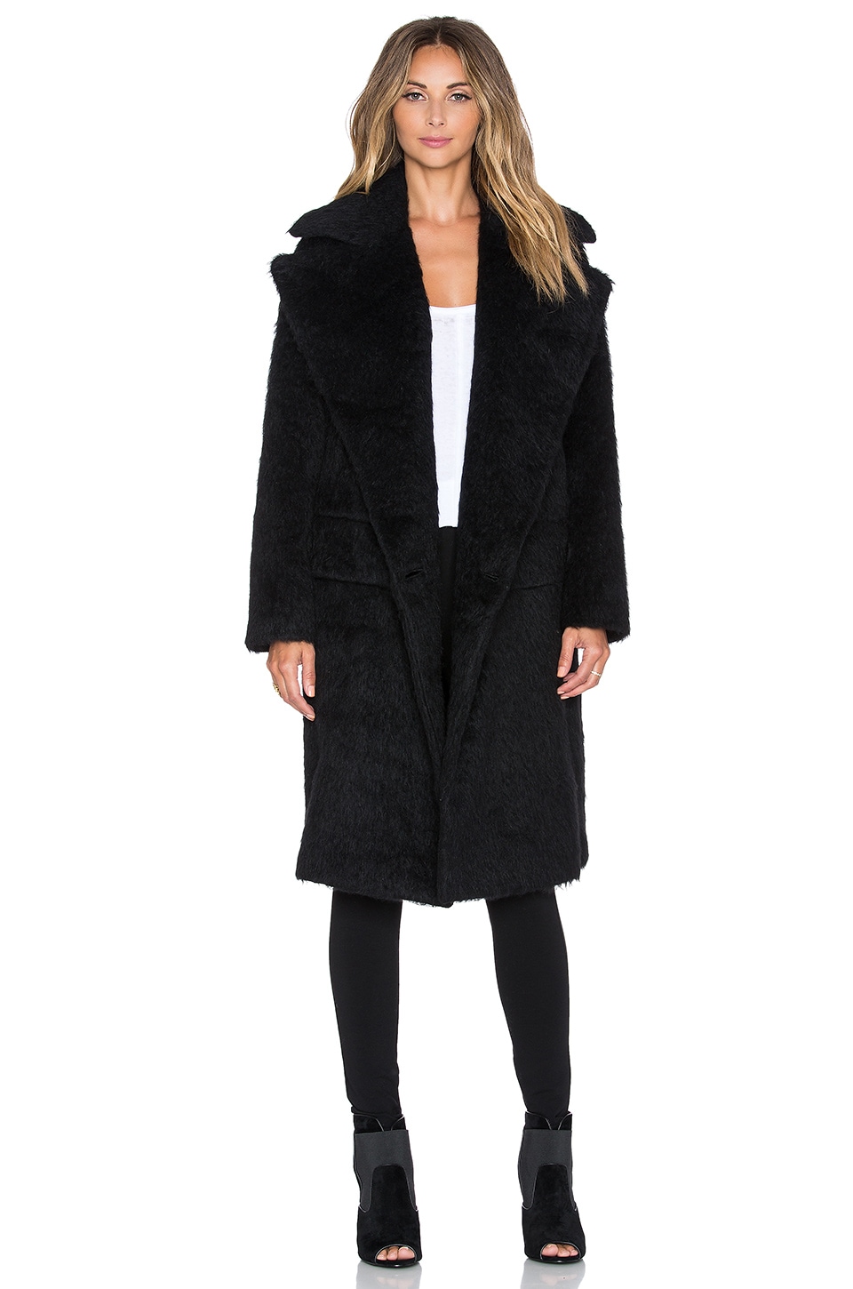Love Moschino Textured Coat in Black | REVOLVE