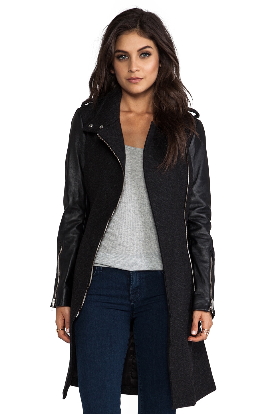 Mackage Dale Mini Argyle Coat in Grey | REVOLVE