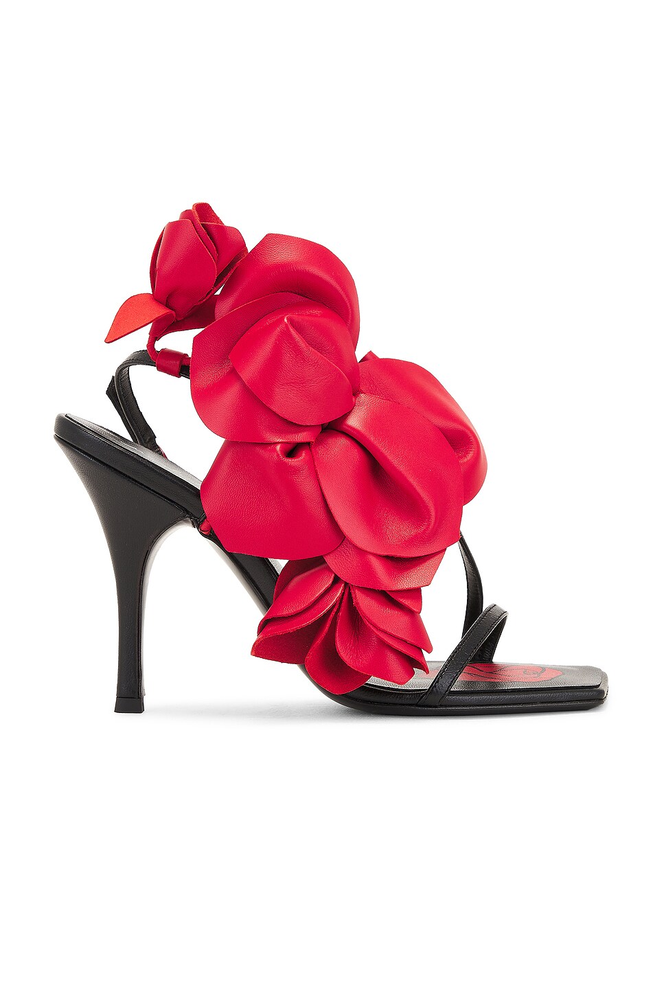Magda Butrym Oversized Flower Sandal in Red | REVOLVE
