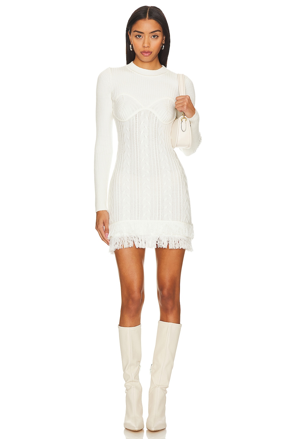 MAJORELLE Calais Cable Dress in Ivory | REVOLVE