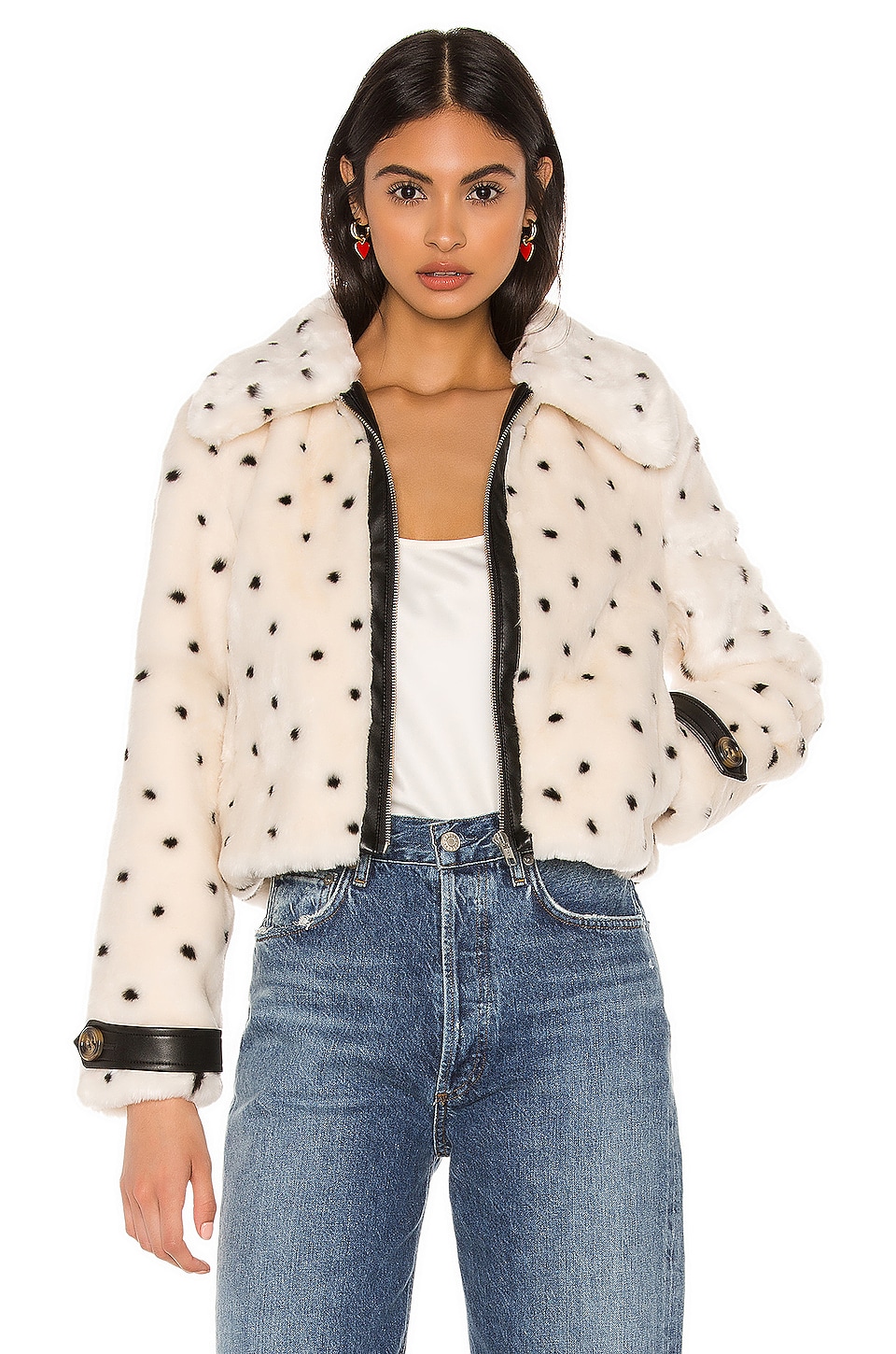 MAJORELLE Kaelyn Coat in White Spot | REVOLVE