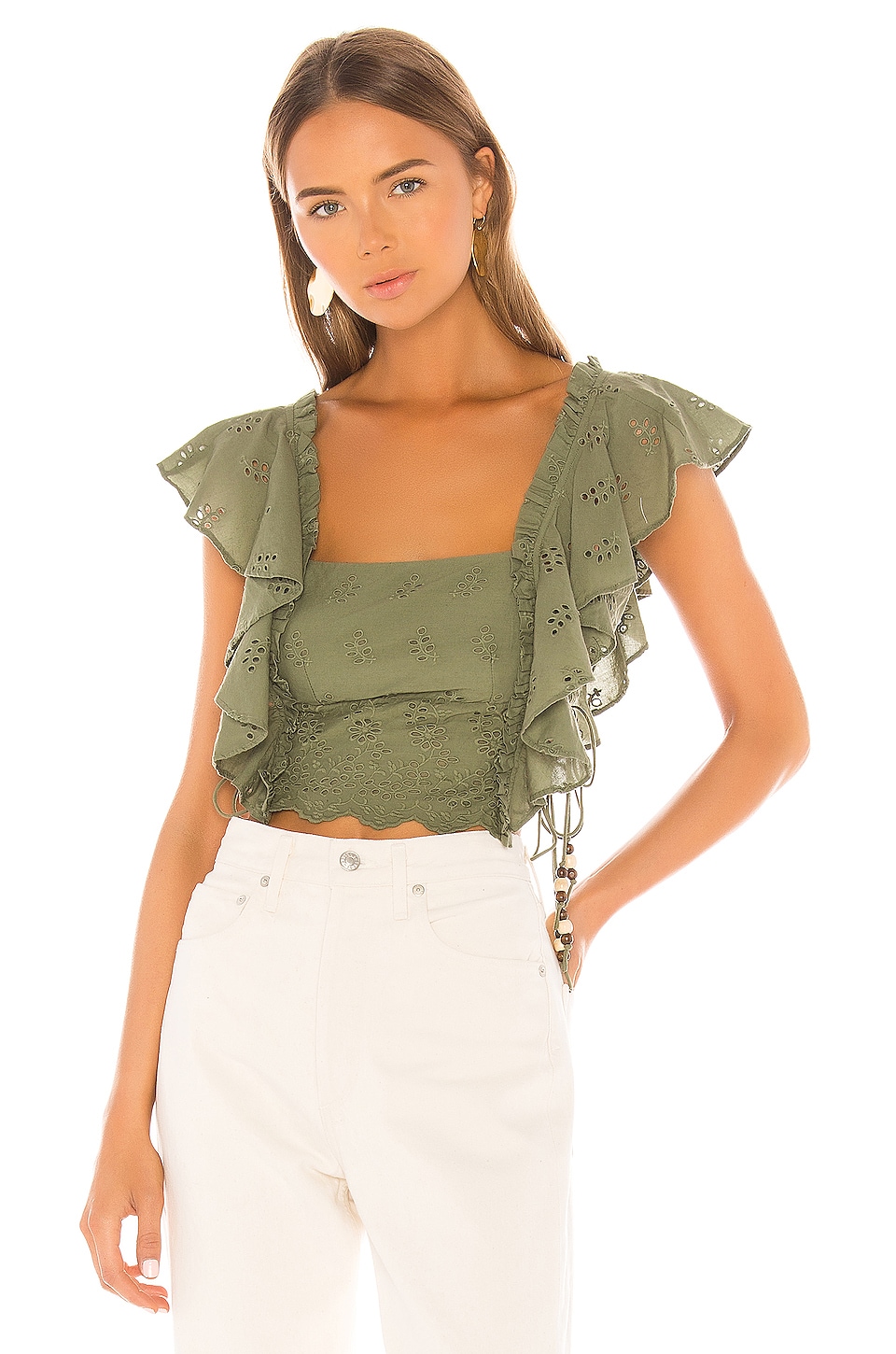 MAJORELLE Nicole Top in Olive Green | REVOLVE