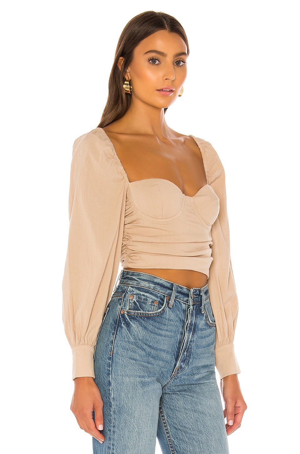 MAJORELLE Emily Top in Beige | REVOLVE