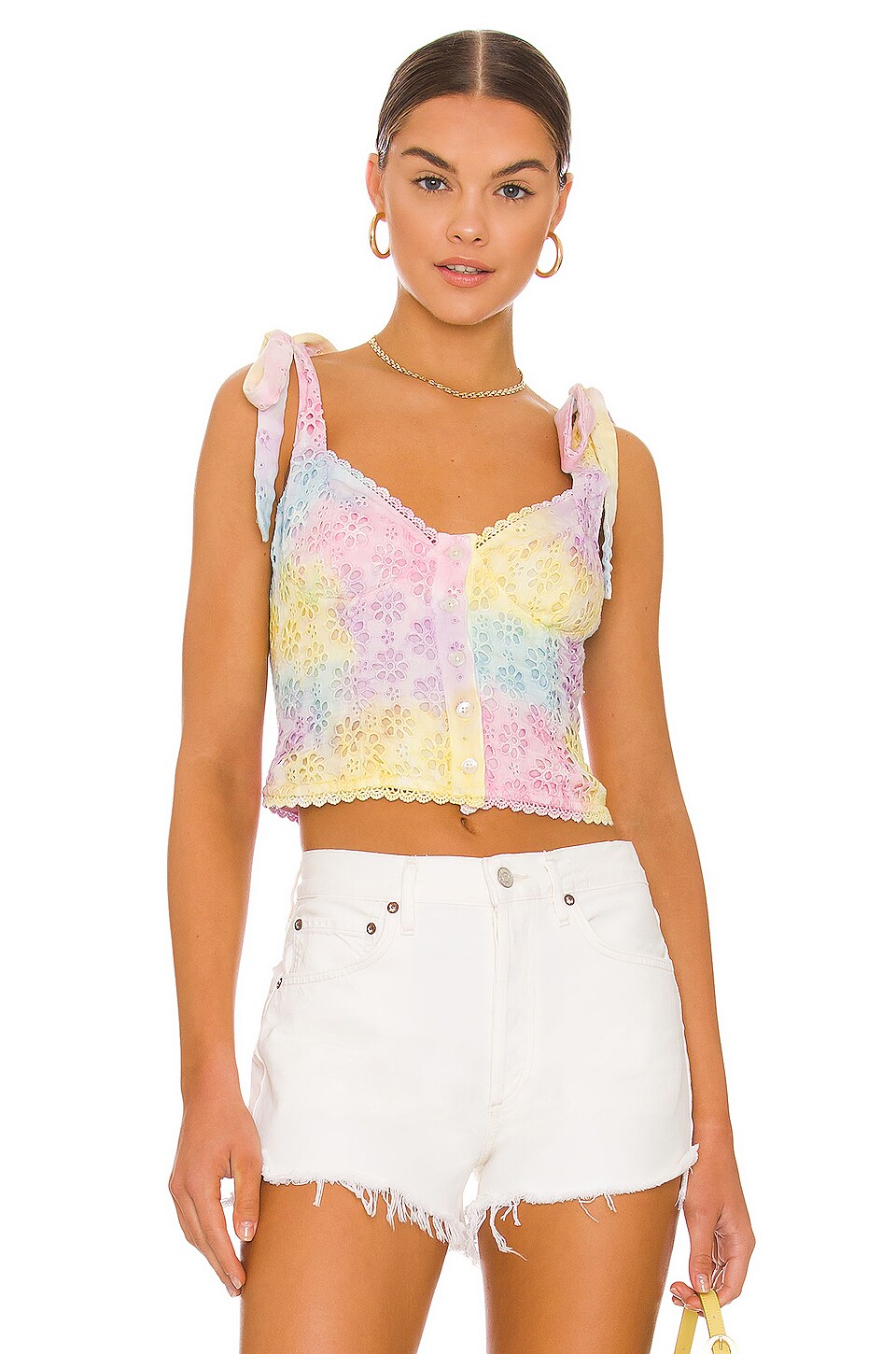 MAJORELLE Angie Bustier Top in Pastel Multi Tie Dye | REVOLVE