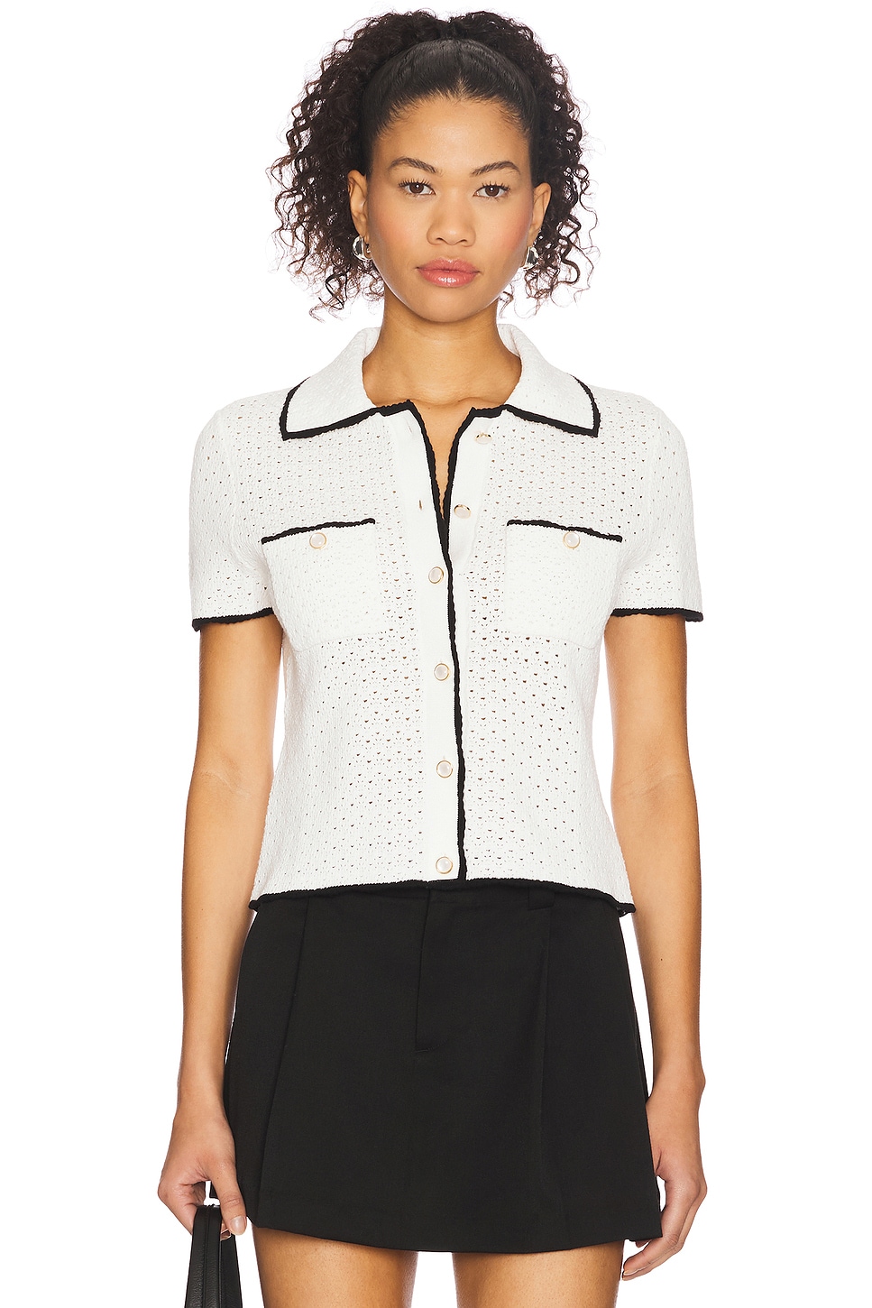 MAJORELLE Lin Pointelle Top in White | REVOLVE