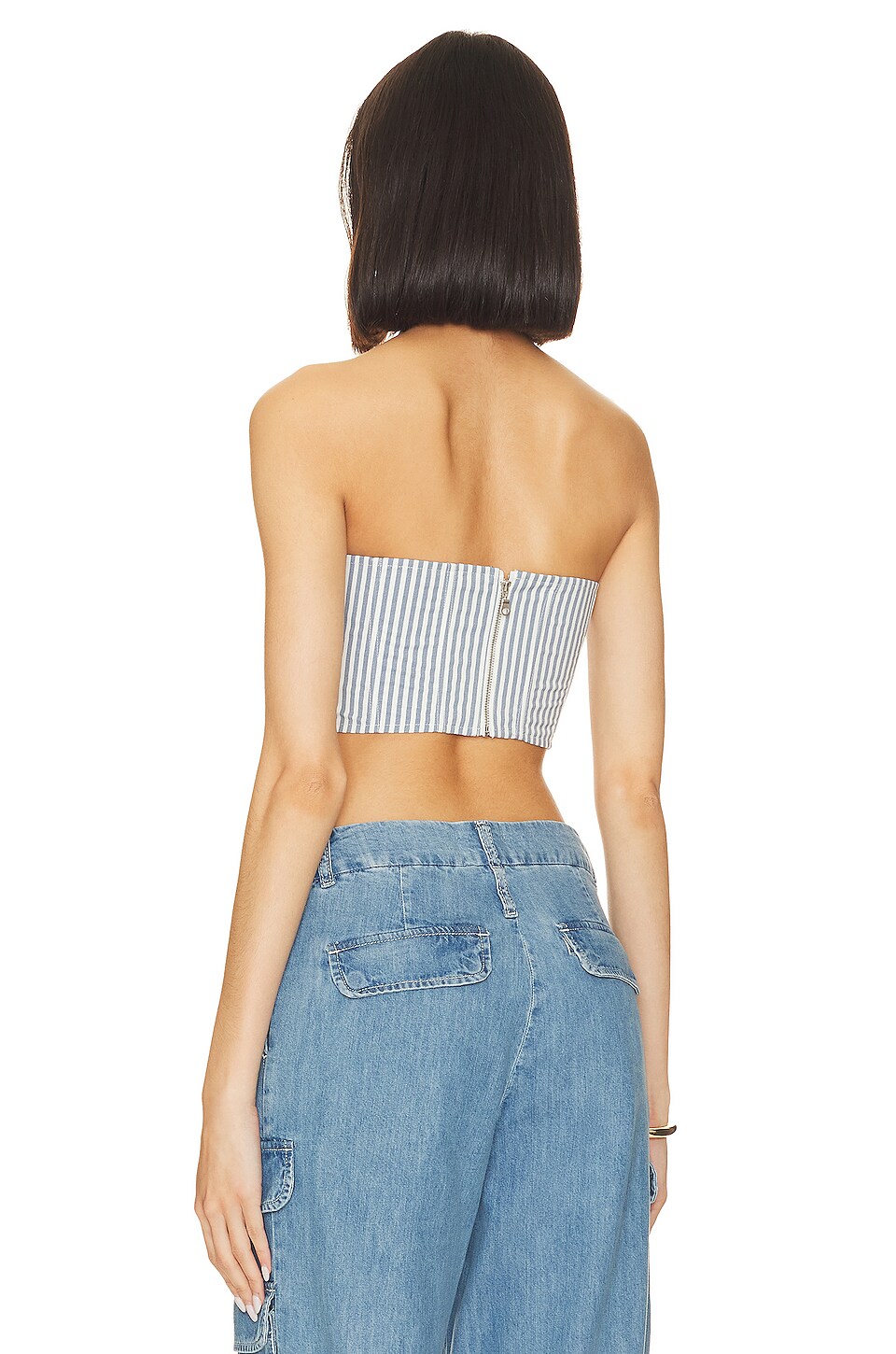 Miaou Poppy Corset in French Girl Stripe Blue | REVOLVE