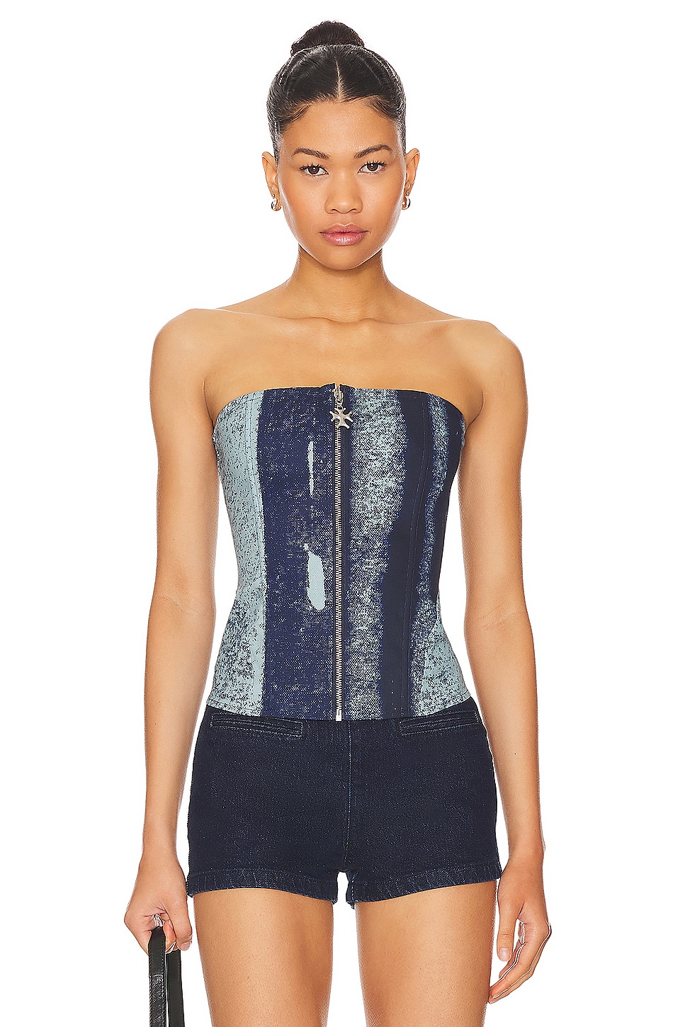 Miaou Riley Corset in Treading Blue | REVOLVE