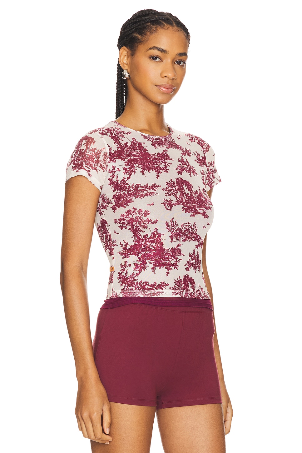 Miaou Mini Tee in Maroon Toile | REVOLVE