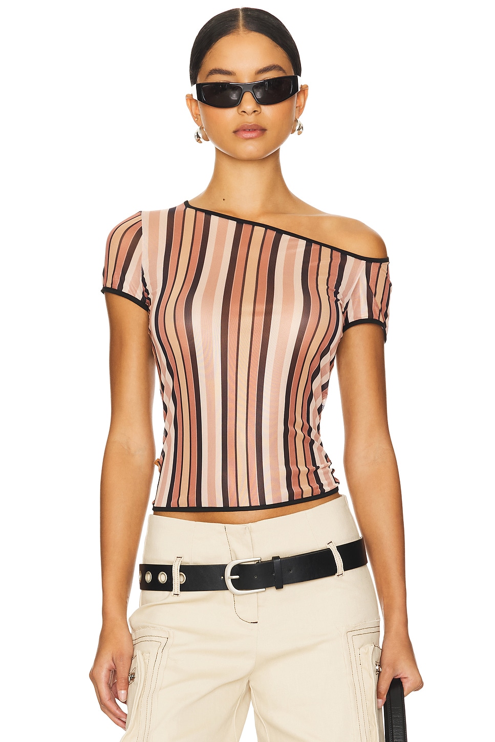 Miaou Mimi Tee in Salmon Stripe | REVOLVE