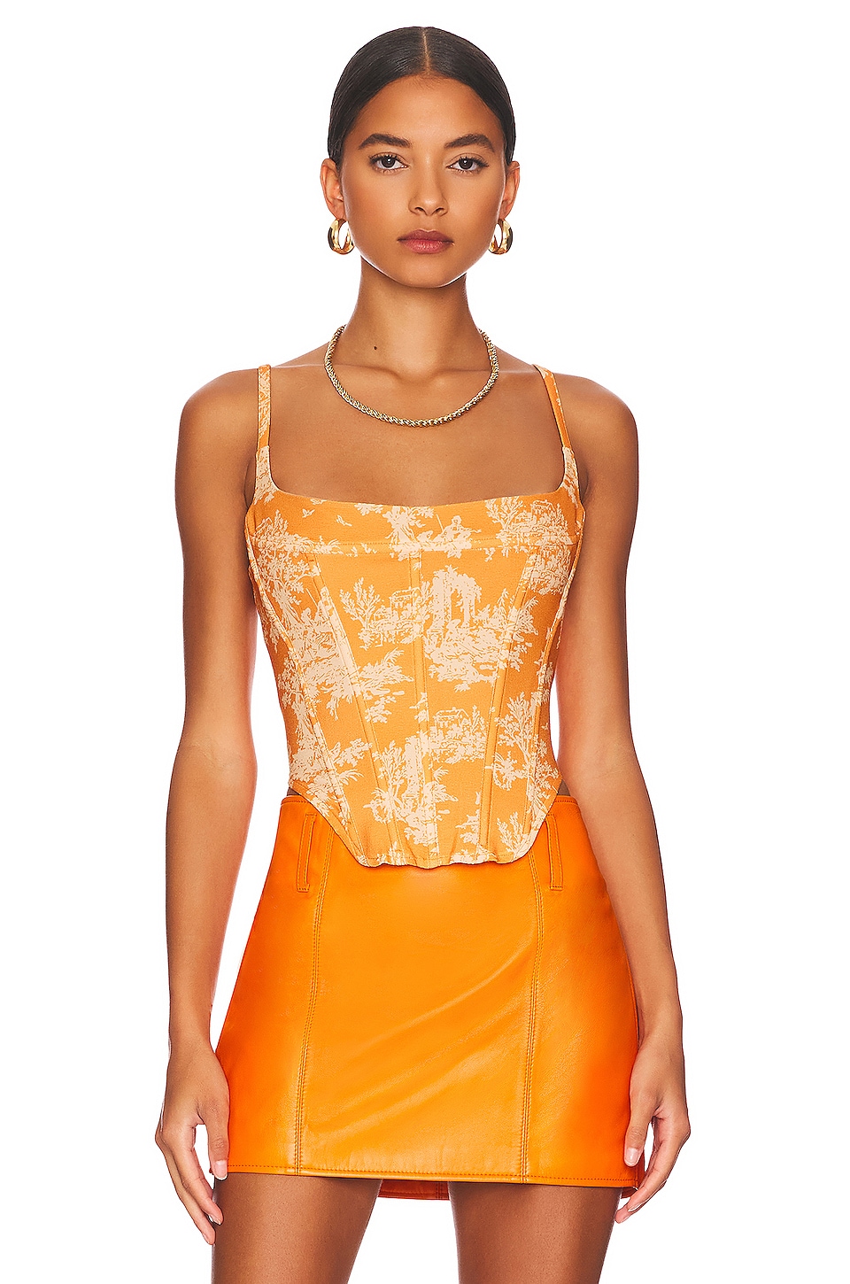 Miaou V Corset Top in Clementine Toile | REVOLVE