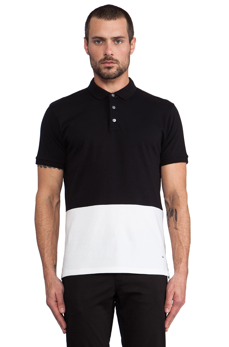Marc by Marc Jacobs 2 Tone Polo in Black Multi | REVOLVE