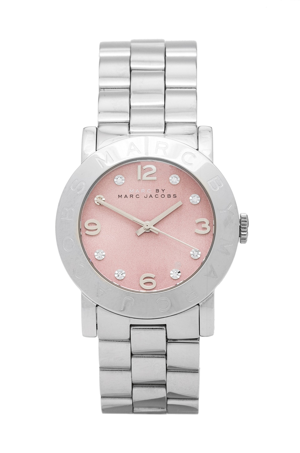 Marc by Marc Jacobs Amy Watch in Stainless Steel & Hazy Rose | REVOLVE