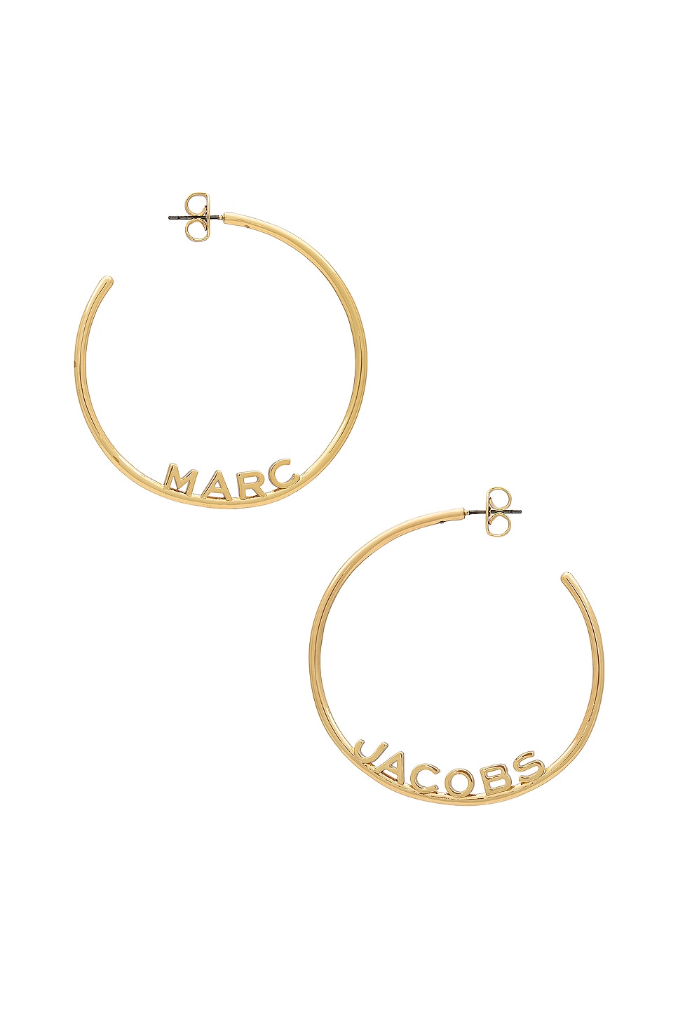 Marc Jacobs Monogram Hoops in Gold | REVOLVE
