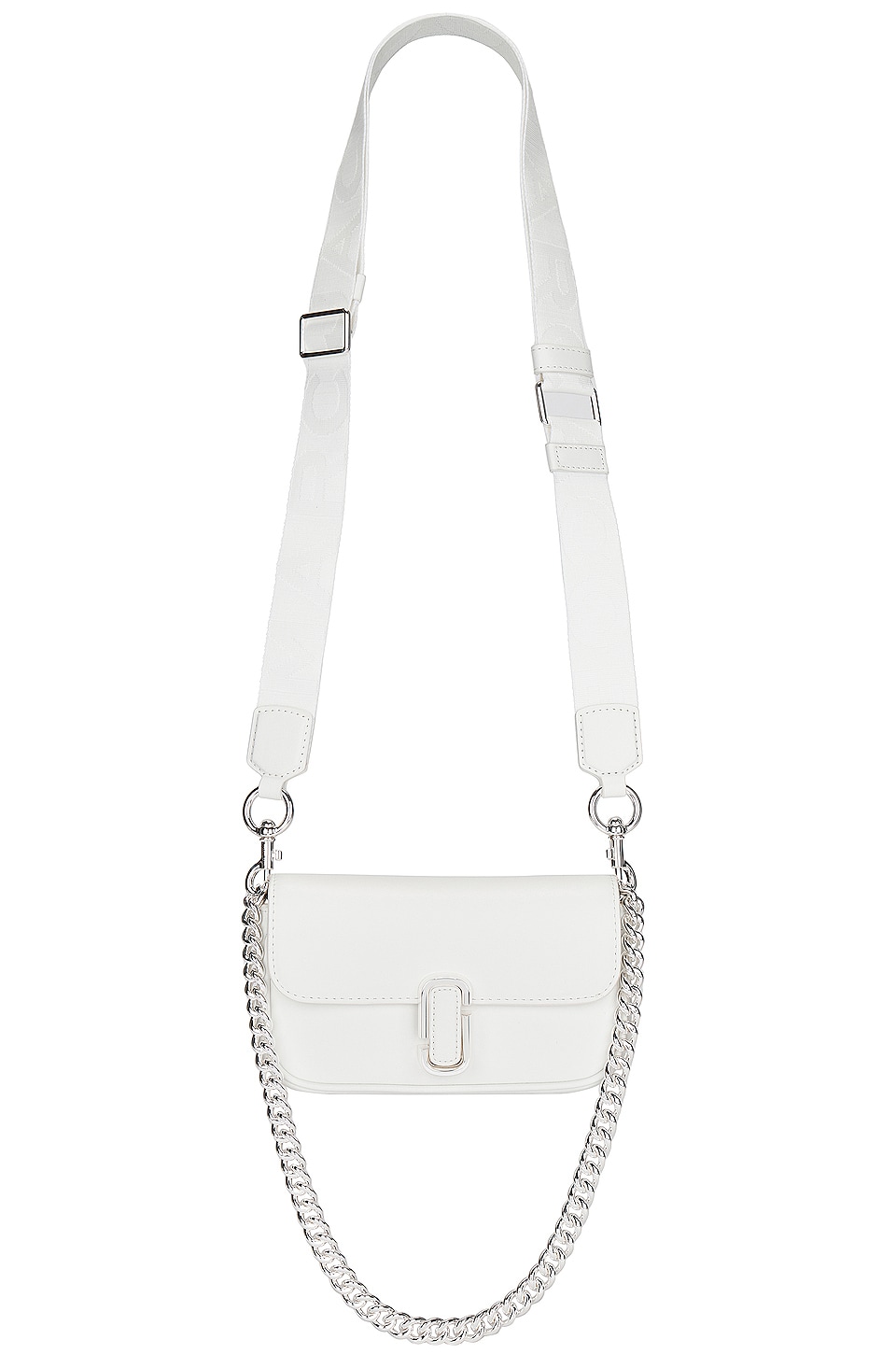 Marc Jacobs The J Marc Mini Bag in White & Silver | REVOLVE