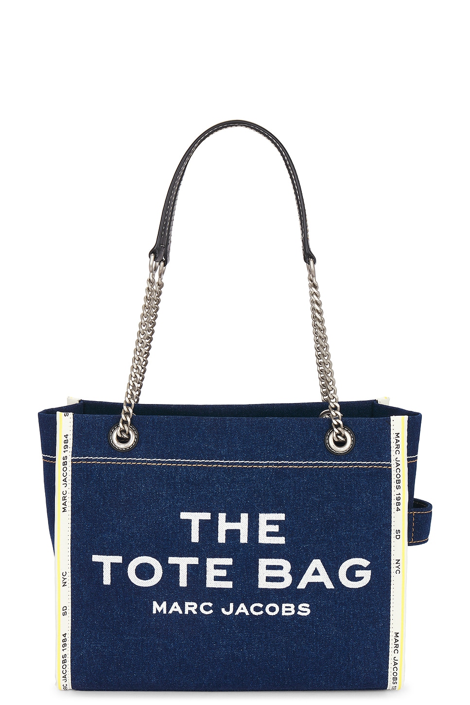 Marc Jacobs The Denim Chain Medium Tote Bag in Dark Wash | REVOLVE