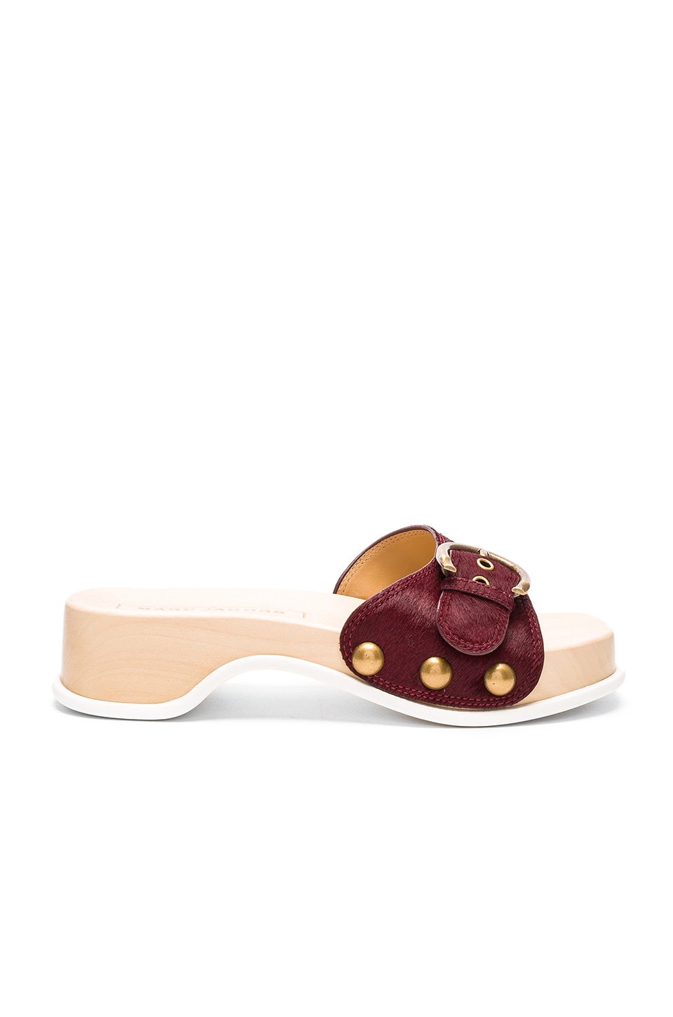 Marc Jacobs Anita Calf Hair Slide Clog in Bordeaux | REVOLVE