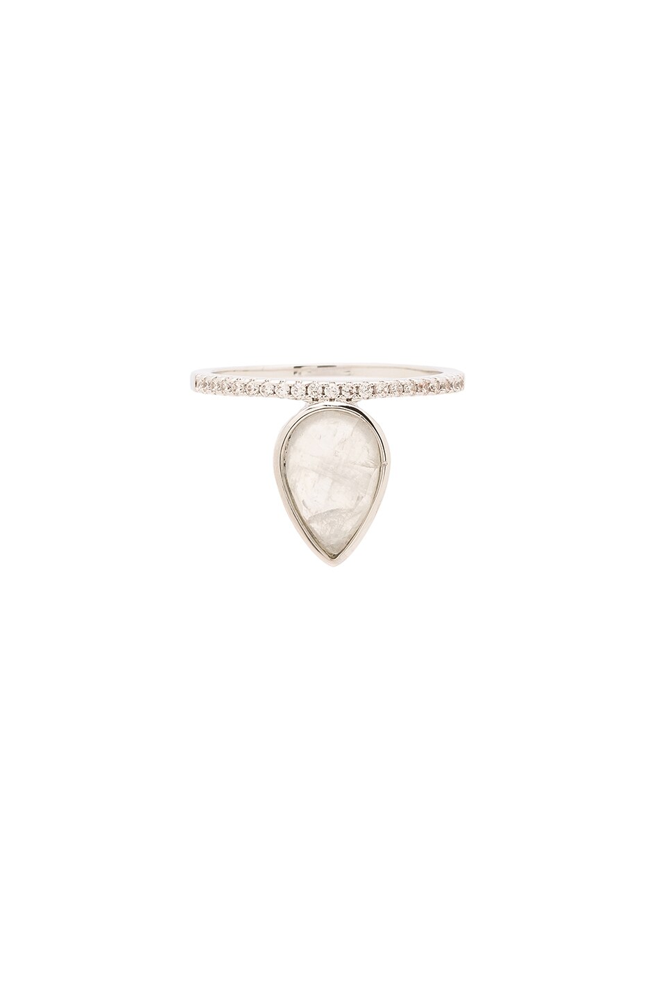 Melanie Auld Teardrop Stacking Ring in Moonstone & Silver | REVOLVE