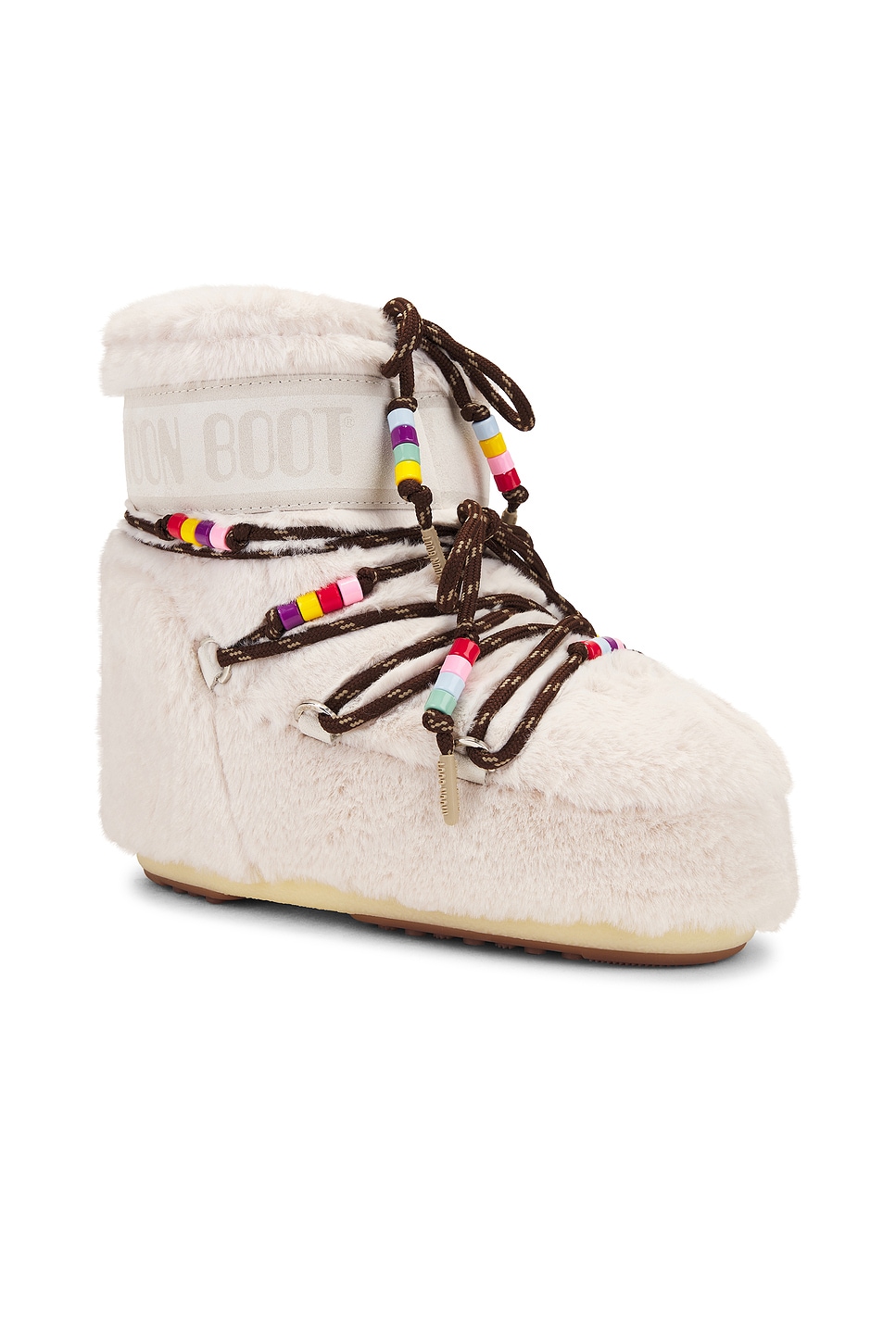 MOON BOOT Icon Low Faux Fur Breads Boot in Cream | REVOLVE
