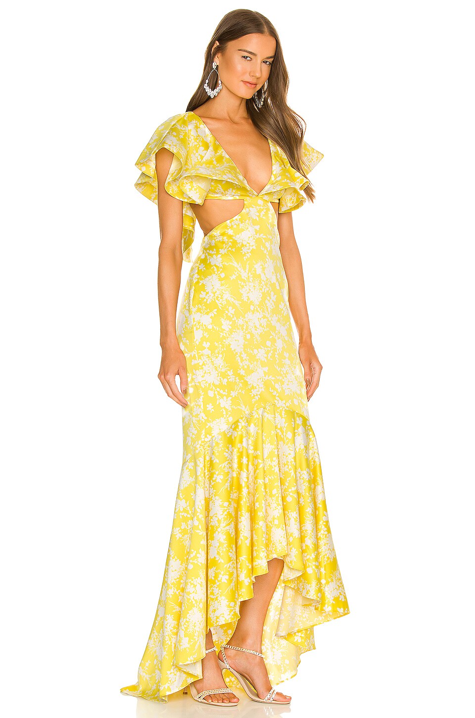Michael Costello x REVOLVE Rae Maxi Dress in Yellow & White | REVOLVE