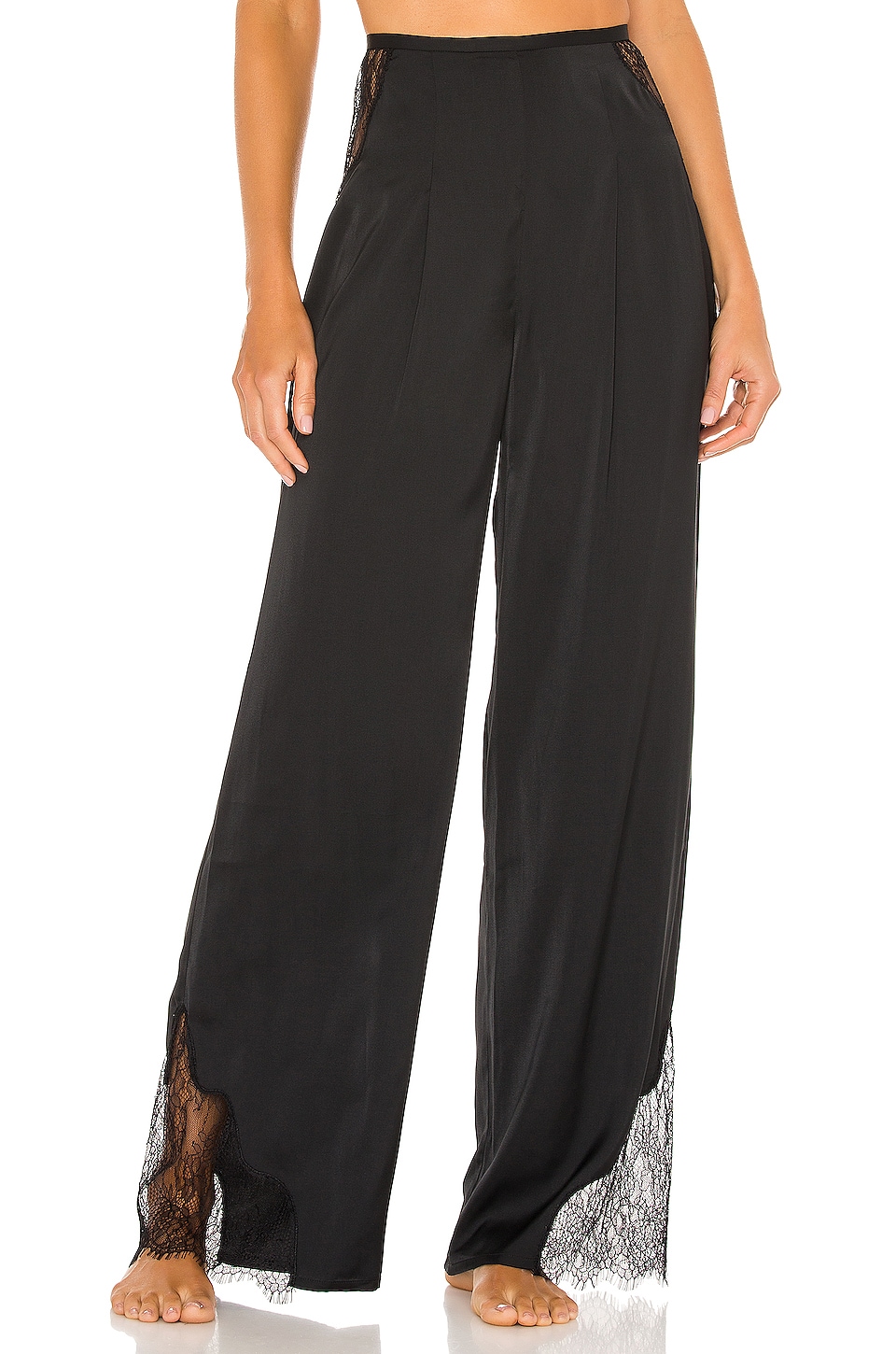 Michael Costello x REVOLVE Lace Trim Wide Leg Pant in Black | REVOLVE