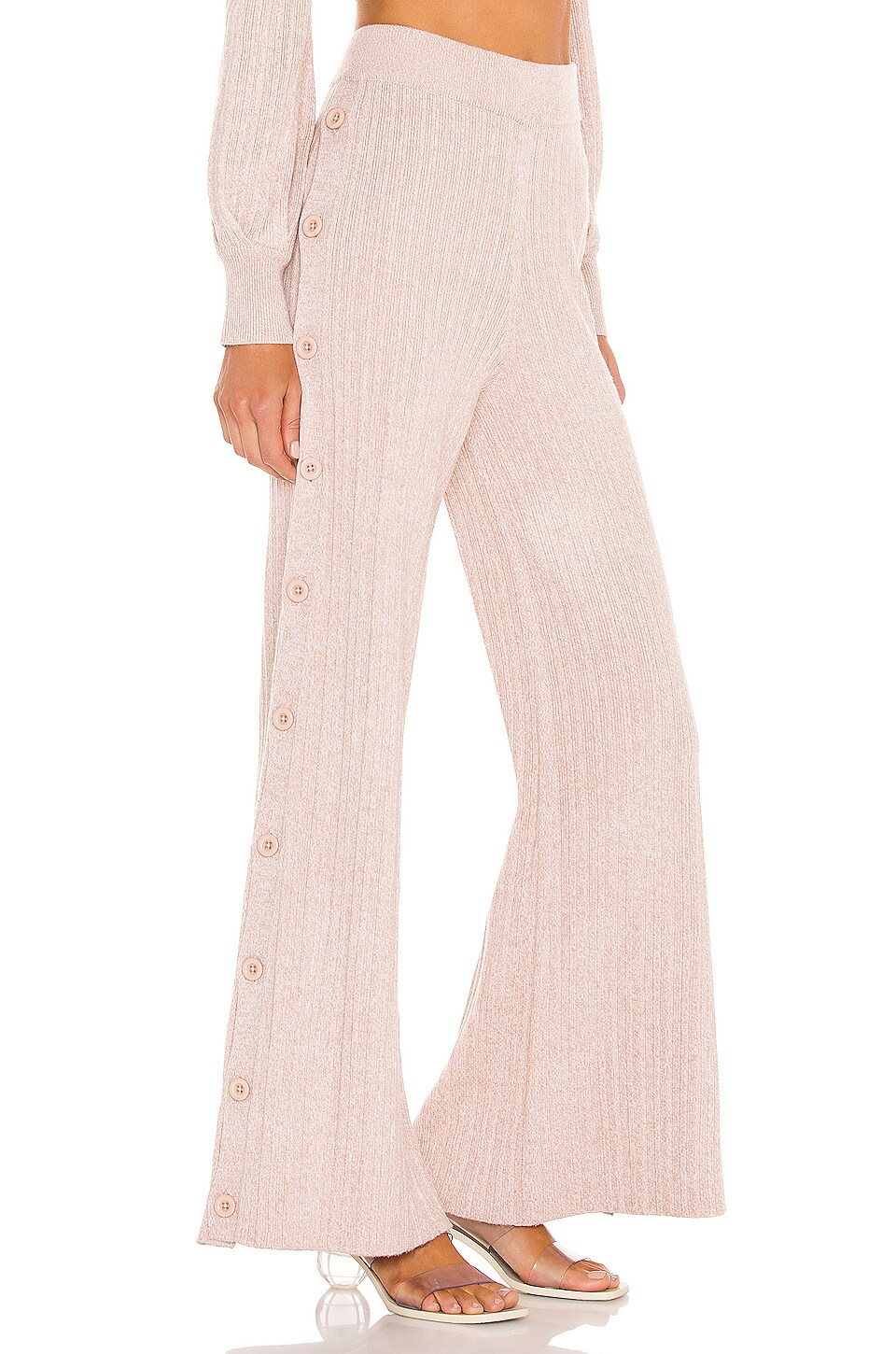 Michael Costello x REVOLVE Kalina Side Button Pant in Oatmeal | REVOLVE