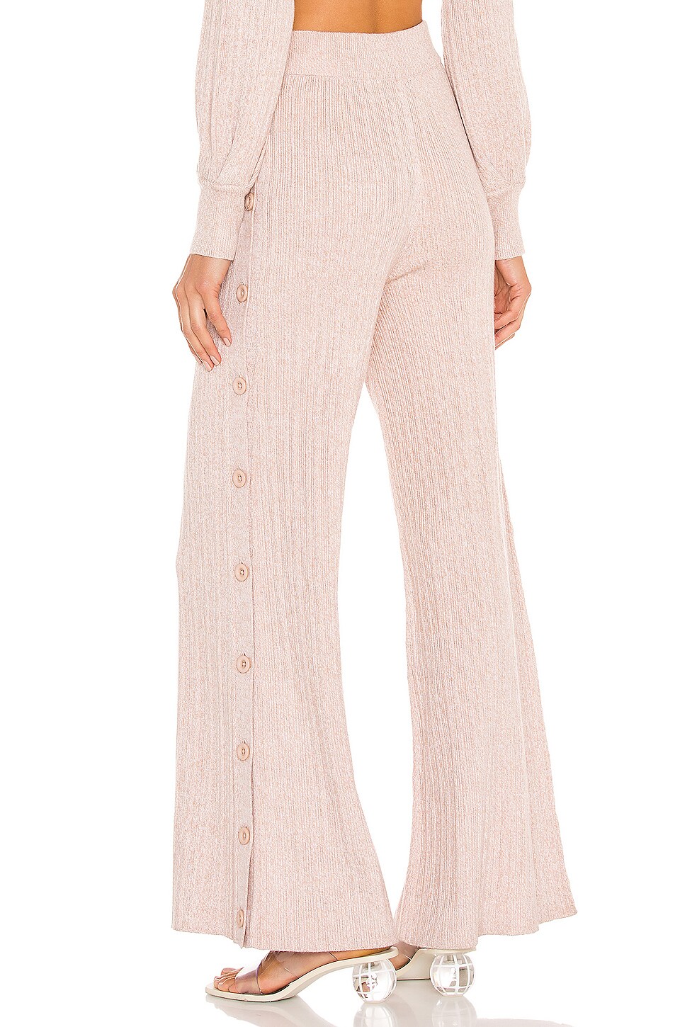Michael Costello x REVOLVE Kalina Side Button Pant in Oatmeal | REVOLVE