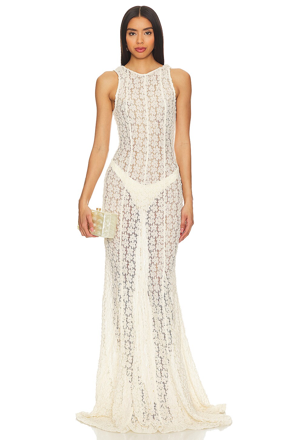 MYBESTFRIENDS Lenora Dress in Ecru | REVOLVE