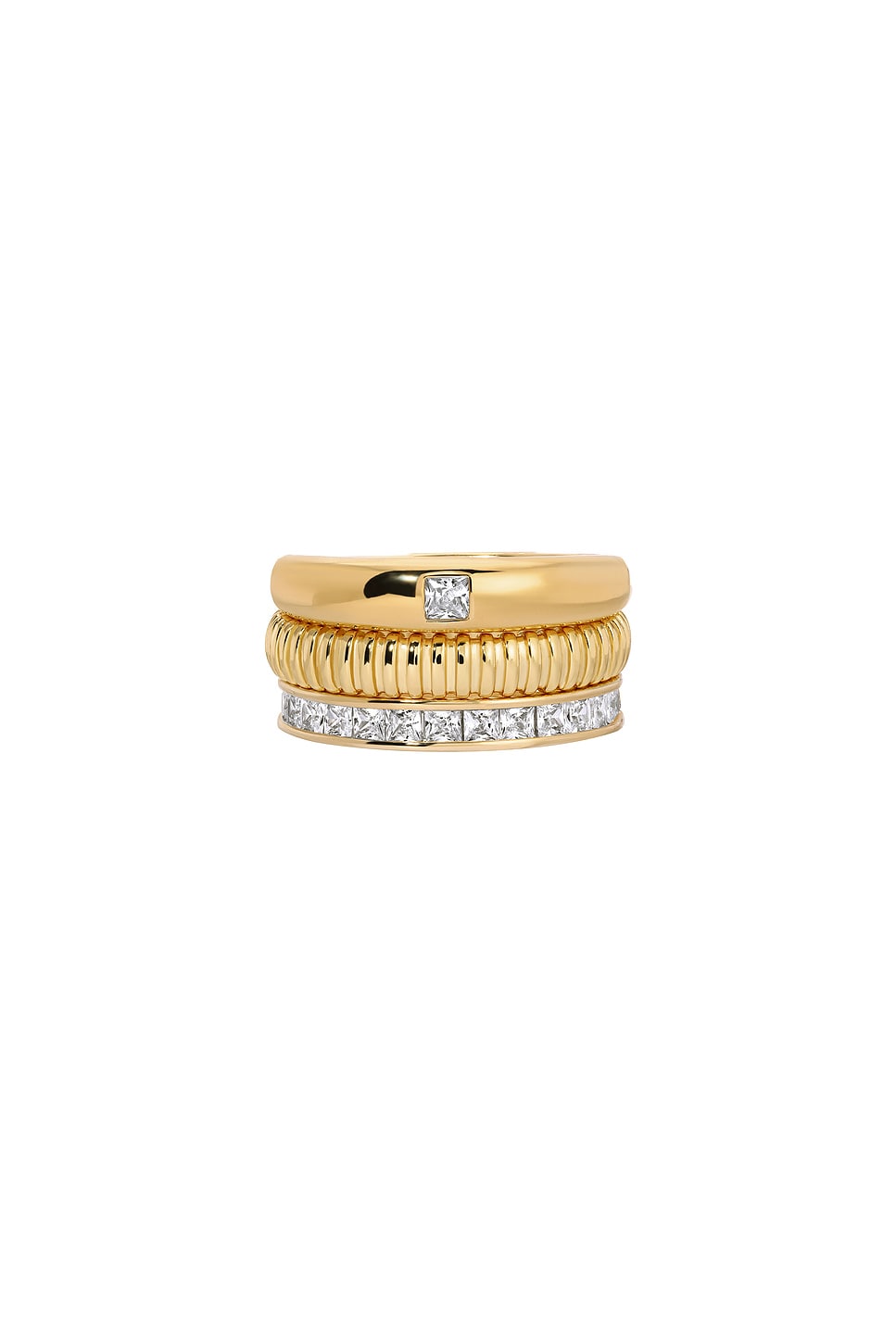 MEGA 3 Ring Stack in 14k Gold Plated | REVOLVE