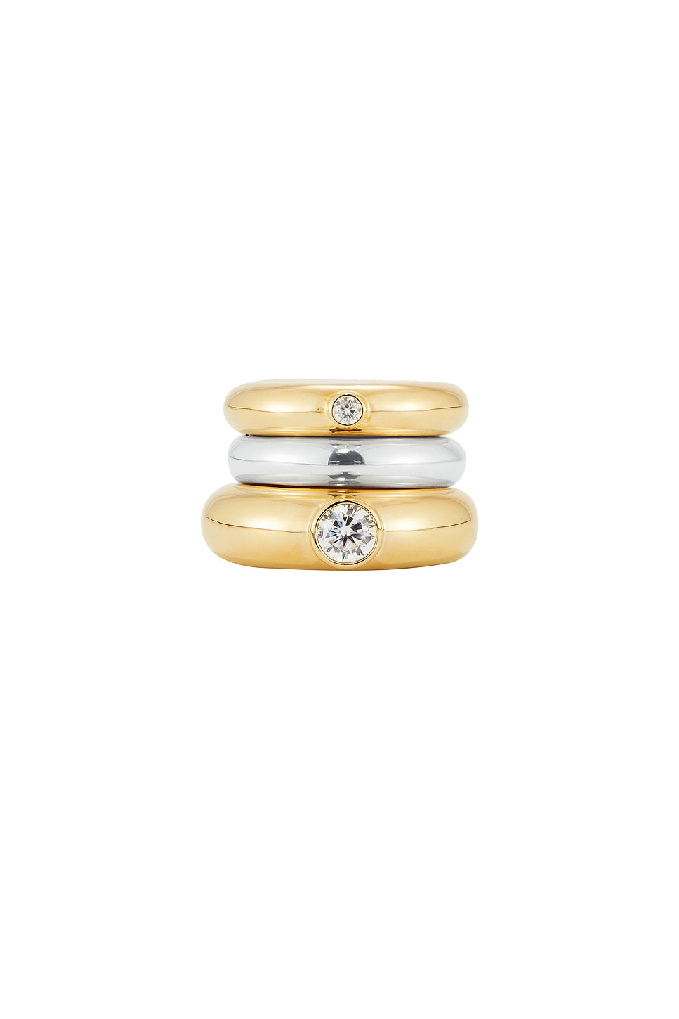 MEGA Zirconia Stacking Donut Ring in 14k Yellow Gold Plated | REVOLVE
