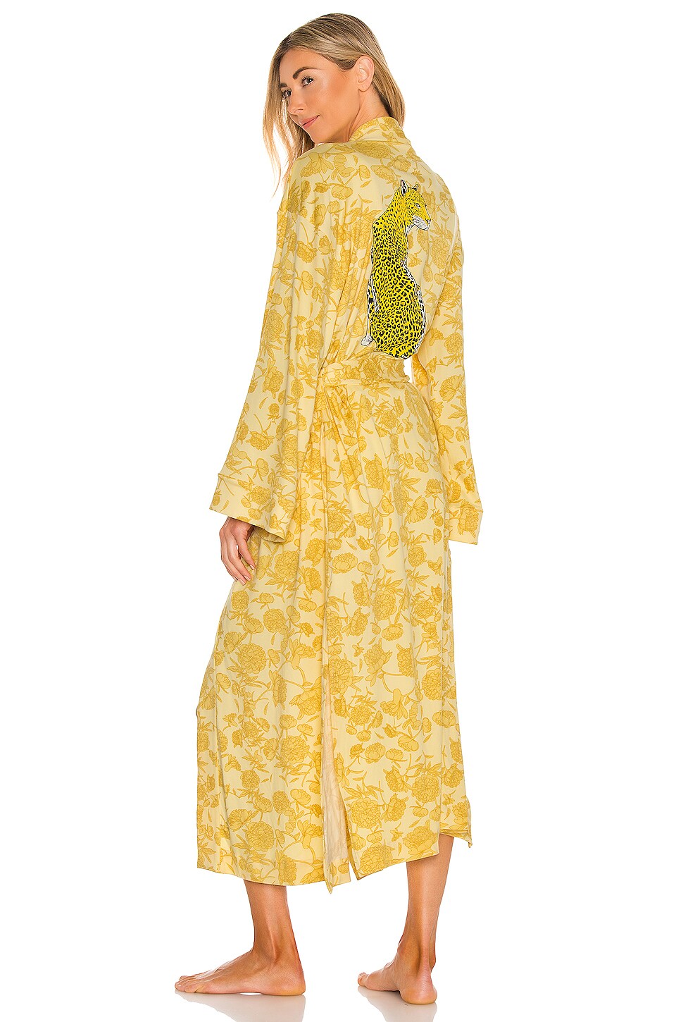 MASONgrey Kimono Pockets Robe in Golden Cheetah | REVOLVE