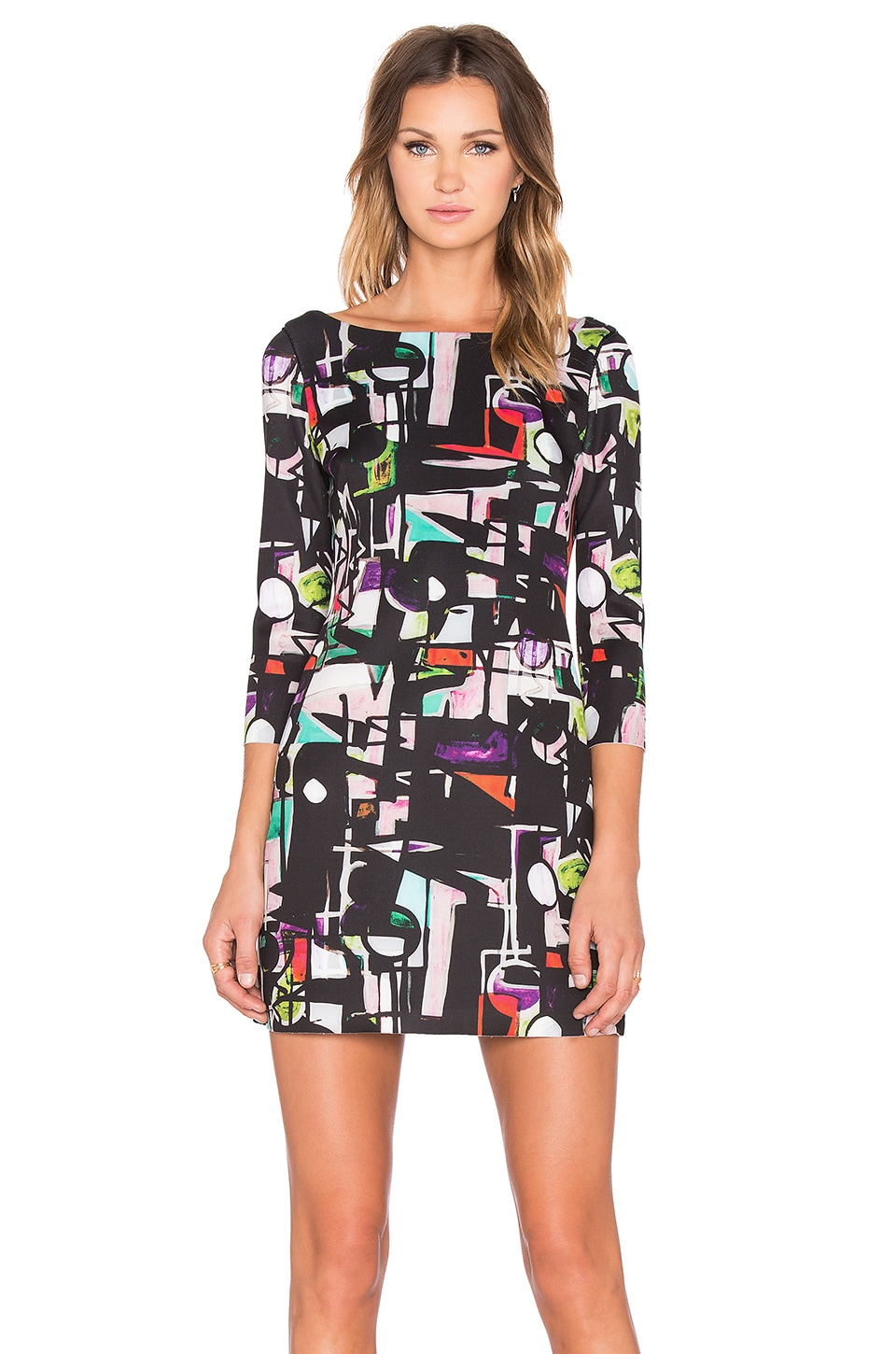MILLY Taylor Cubist Print Dress in Multi | REVOLVE