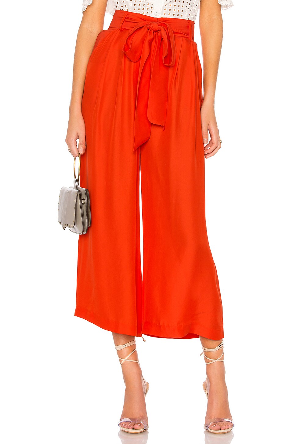 MILLY Cropped Natalie Pant in Poppy | REVOLVE