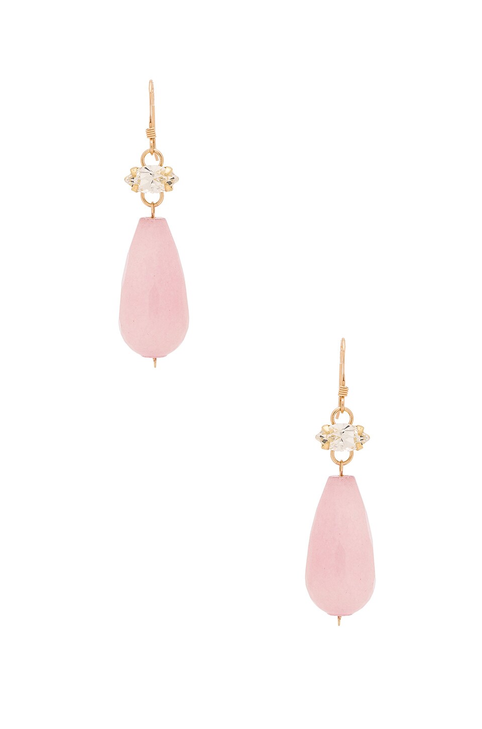 Mimi & Lu Harper Earring in Gold & Light Pink Jade | REVOLVE
