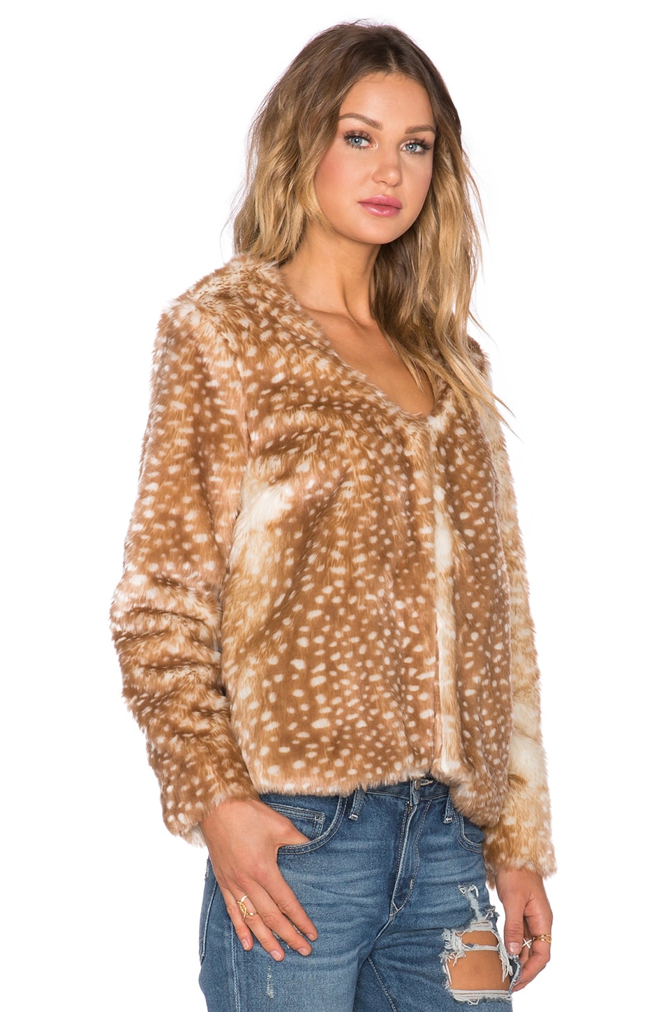 MINKPINK Oh Deer Faux Fur Coat in Multi | REVOLVE