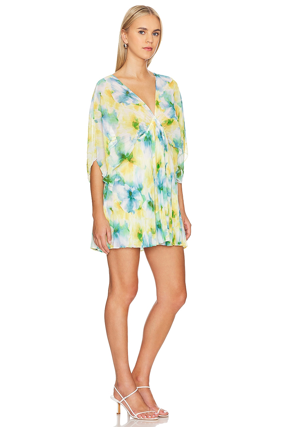 MISA Los Angeles Luna Dress in Citron Water Color | REVOLVE