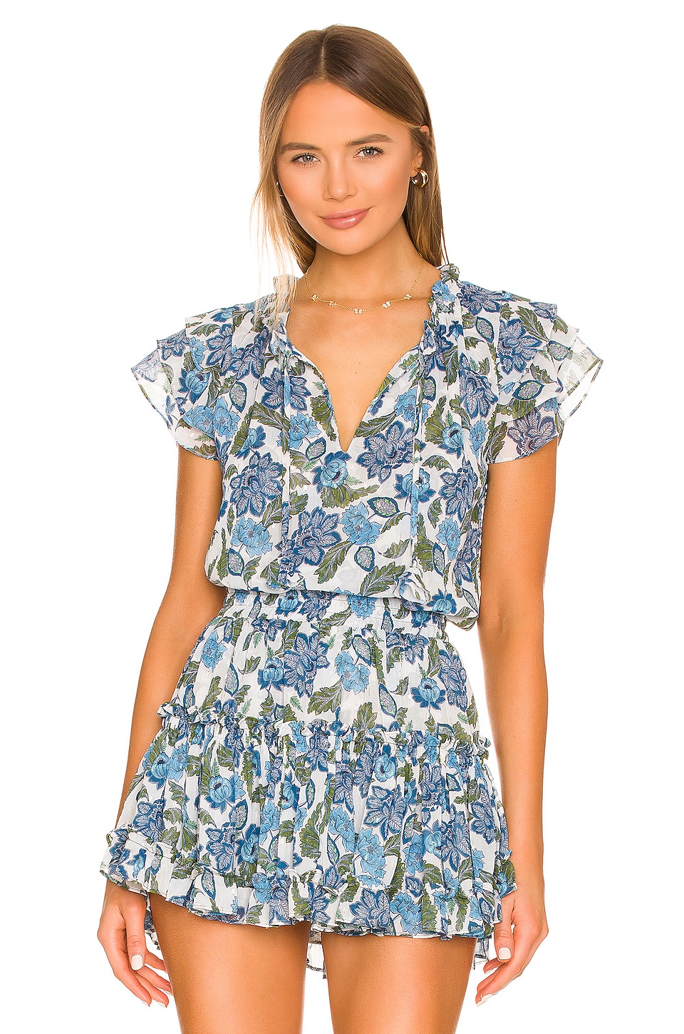 MISA Los Angeles Maria Top in Flora Azulia | REVOLVE