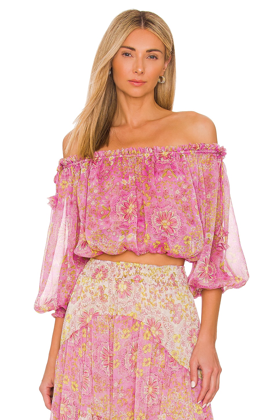 MISA Los Angeles Eva Top in Flora Medallion Purple | REVOLVE