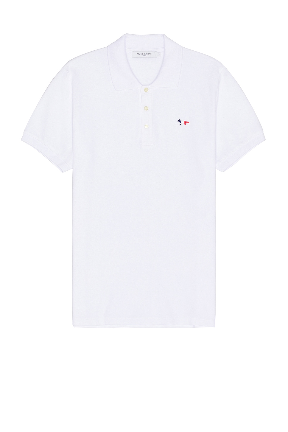 Maison Kitsune Tricolor Fox Patch Polo in White | REVOLVE