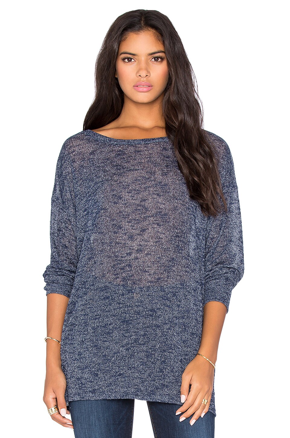 Michael Lauren Jiles Oversized Draped Sweater in Midnight | REVOLVE