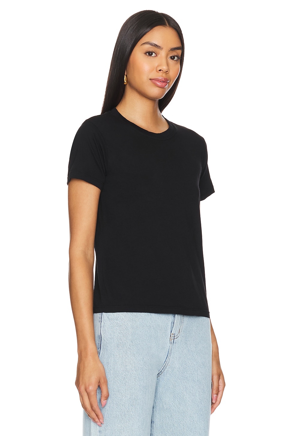 Michael Lauren Darth Perfect Fitted Crew Neck Tee in Black | REVOLVE