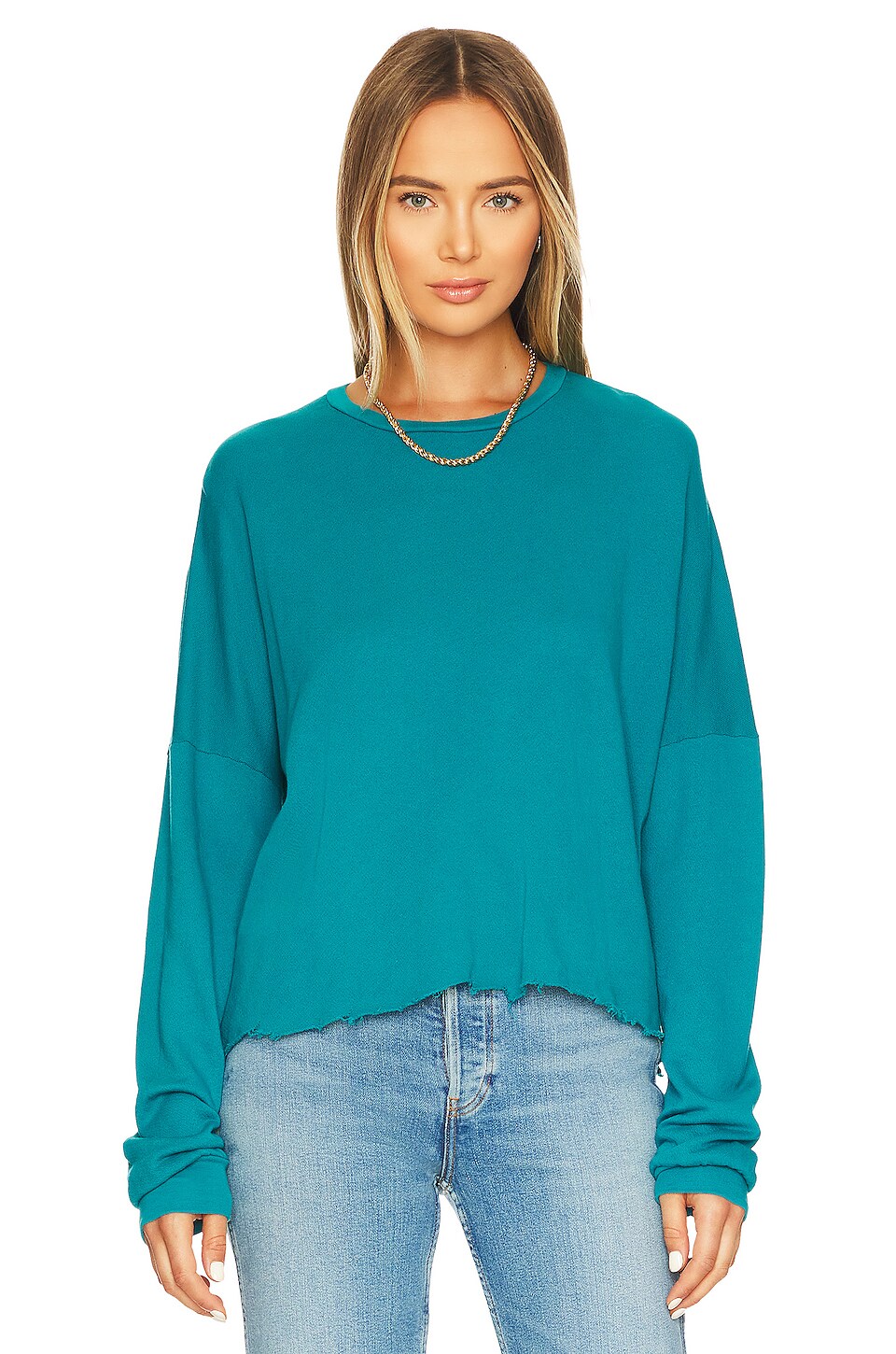 Michael Lauren Travis Crop Pullover in Lagoon | REVOLVE