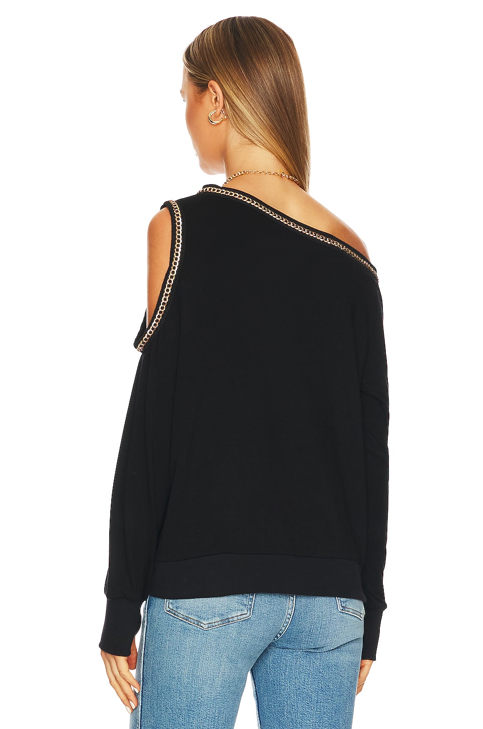 Michael Lauren Glendon Cold Shoulder Pullover in Black | REVOLVE