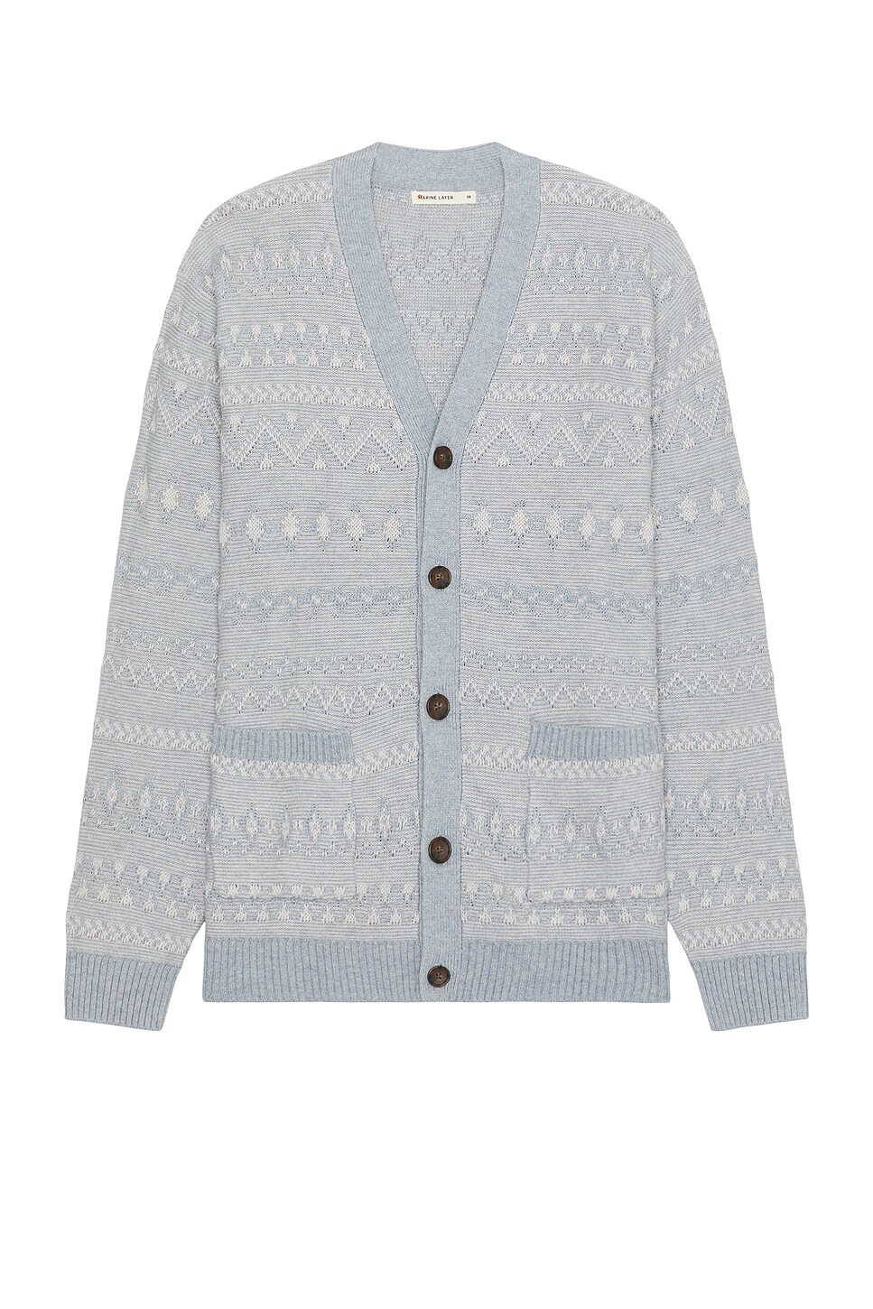 Marine Layer All Over Texture Intarsia Cardigan in Misty Heather ...