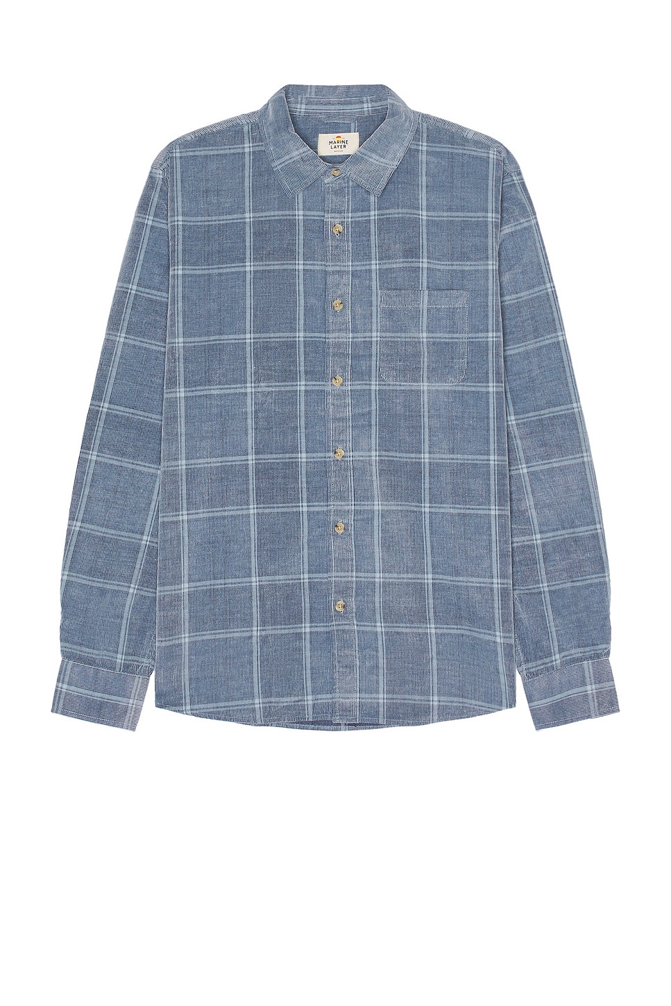 Marine Layer Lightweight Plaid Cord Shirt in Indigo Plaid | REVOLVE