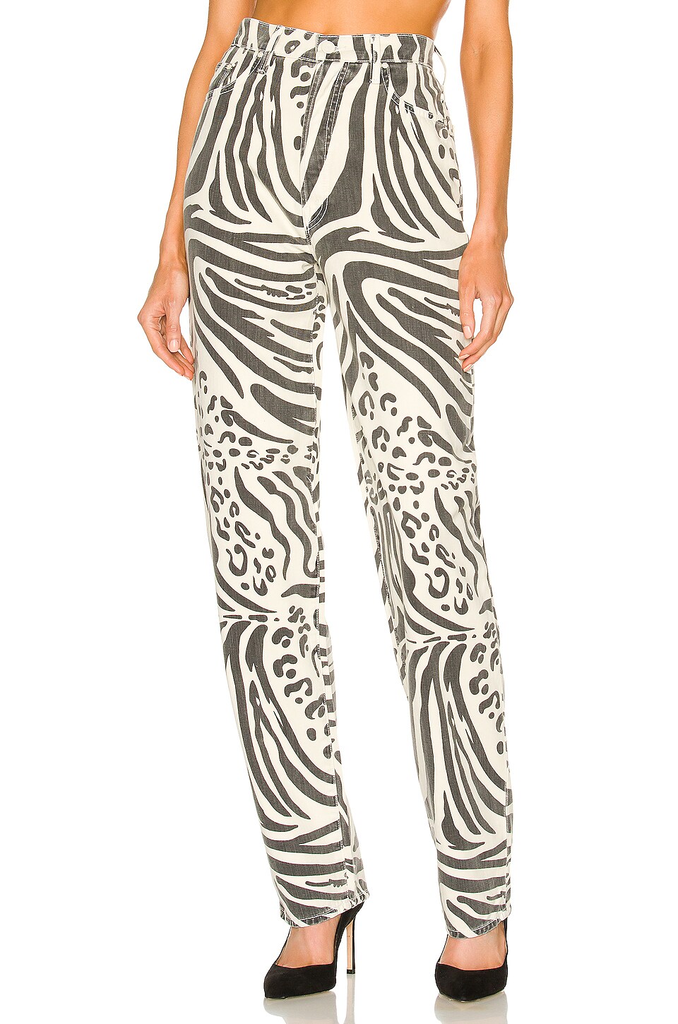 MOTHER High Waisted Curbside Heel in Animal Tracks | REVOLVE